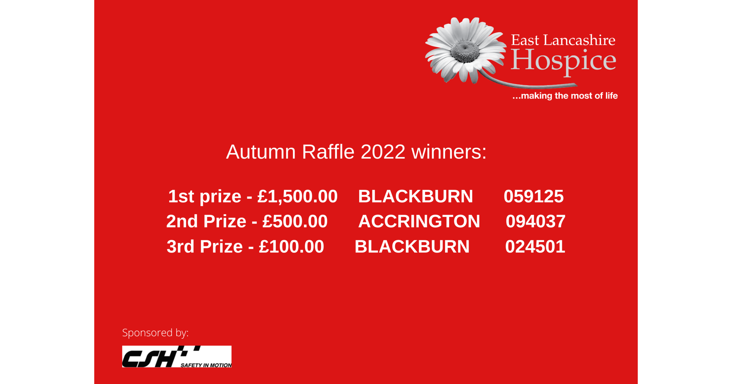 Our Autumn Raffle Winners are...